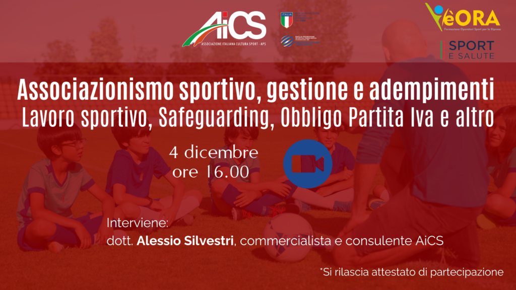Lavoro sportivo, Safeguarding e molto altro: WEBINAR GRATUITO AiCS - www.aics.it